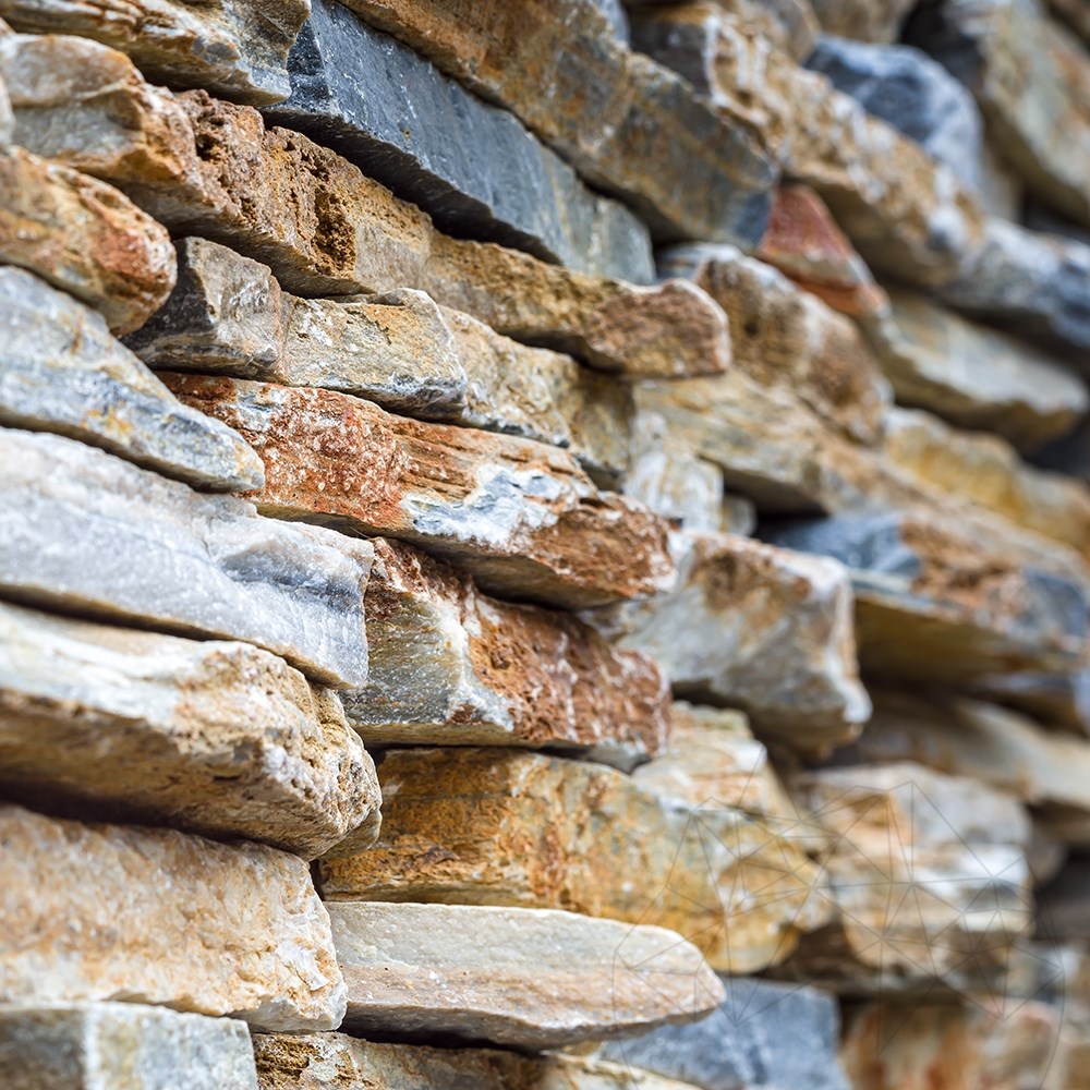 Decorative natural stone AquaBlue Mix Slate Strips, (Pallet 10-12 sqm ...