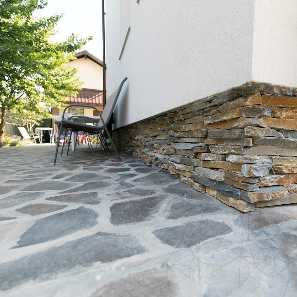 Decorative natural stone AquaBlue Mix Slate Strips, (Pallet 10-12 sqm ...