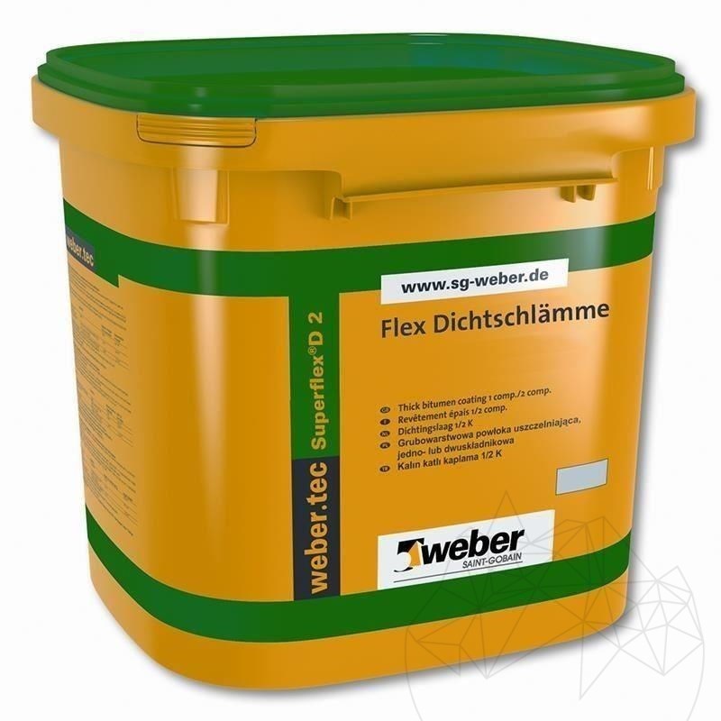 Zwei-Komponenten-flexible Abdichtung Weber.Tec Superflex D2 - 24Kg (Innen/ Auβen) - STEINONLINE.at